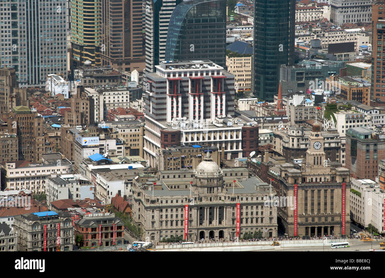 Aerial view The Bund Shanghai China Stock Photo - Alamy