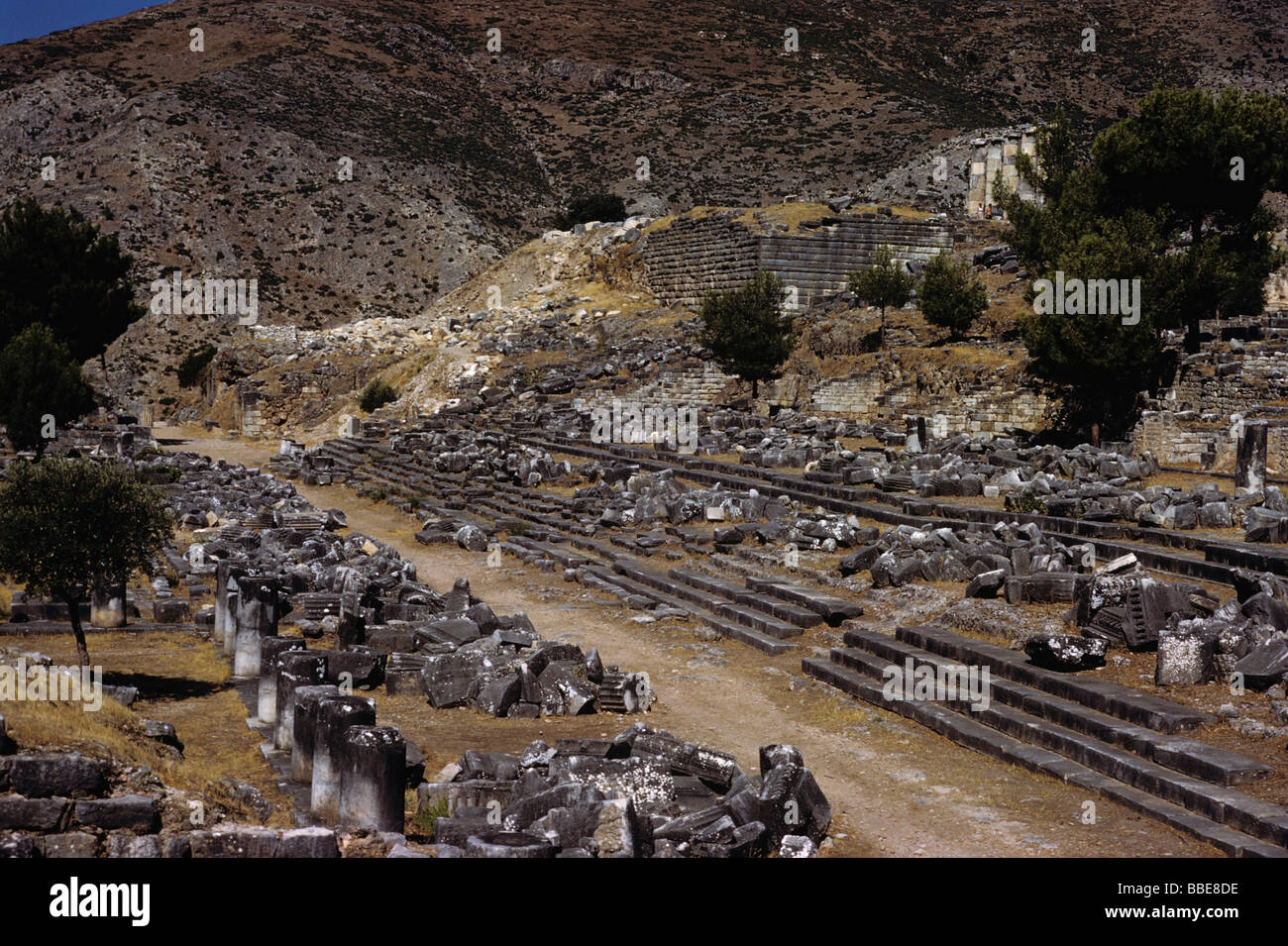 The rectangular layout of Priene Turkey 680823 006 Stock Photo - Alamy