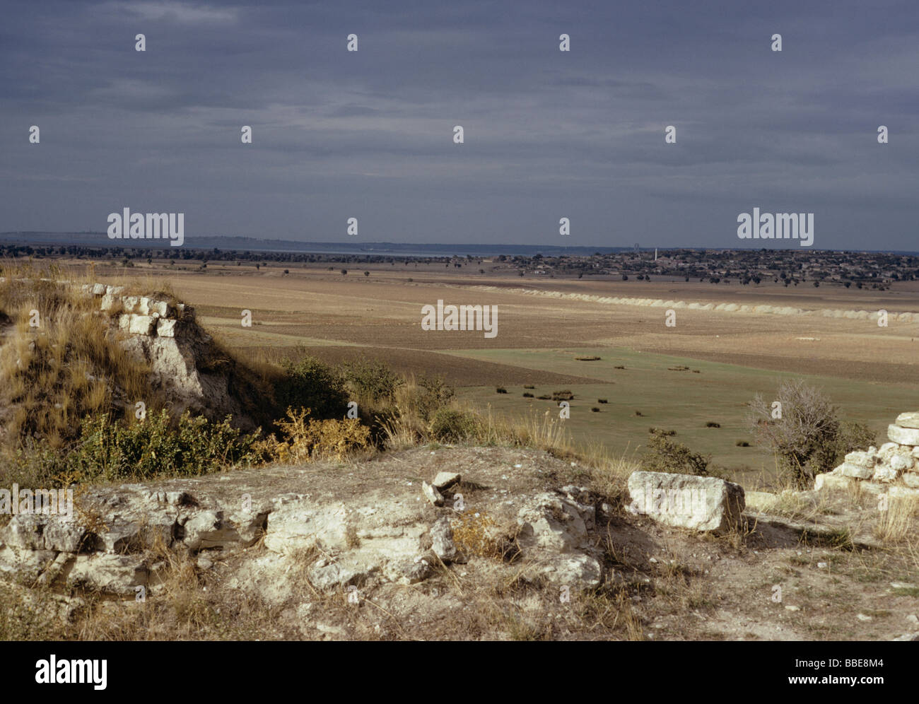 Walls and the plain of Troy ship in the Dardanelles Turkey 671030 006 ...
