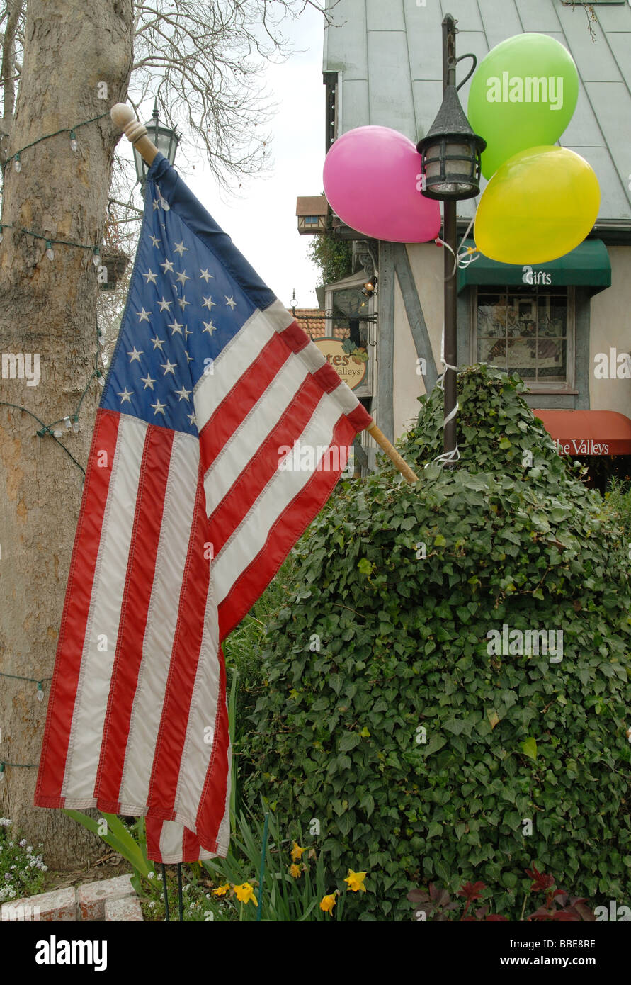 An American flag in Solvang, California Stock Photo - Alamy