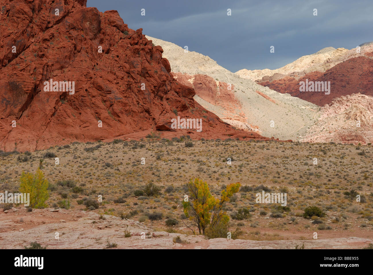 Sandstone formations and stormy sky at Red Rocks state park Nevada ...