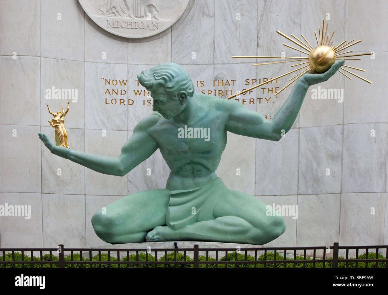 Detroit Michigan The Spirit of Detroit Sculpture by Marshall Fredericks ...