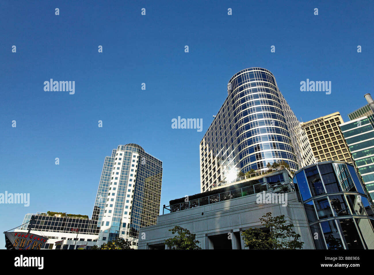 Surrounding architecture of canada Place in Vancouver Stock Photo - Alamy