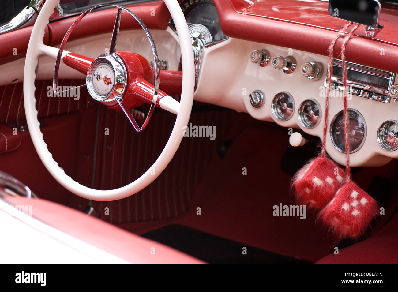 The enterior of a 1954 Corvette at the Muckenthaler Museum Car Show ...