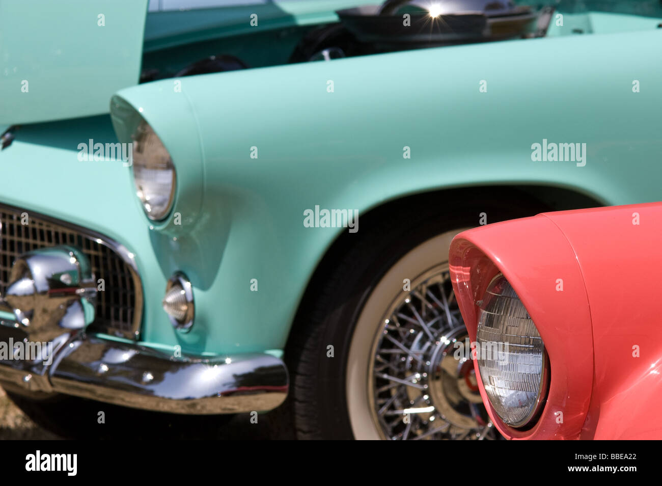 Two Ford Thunderbirds at the Muckenthaler Museum Car Show Stock Photo ...