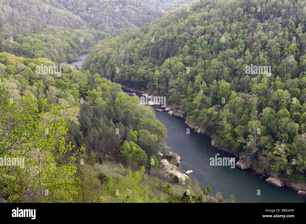View of Rain Falling on the Cumberland River from Devils Jump Overlook ...