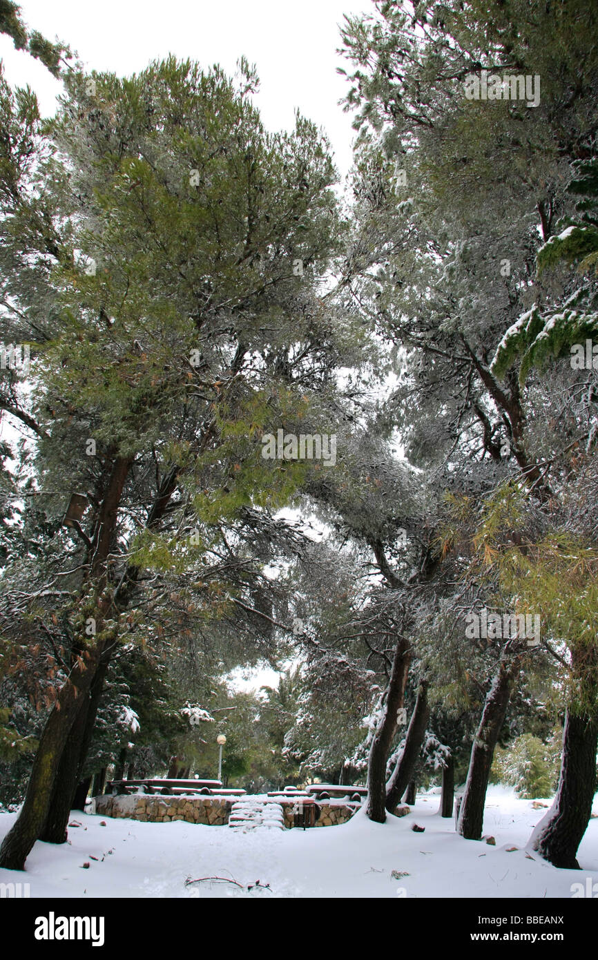 Judea snow in Gush Etzion Stock Photo - Alamy
