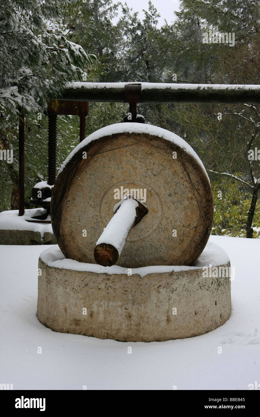 Judea snow in Gush Etzion Stock Photo - Alamy