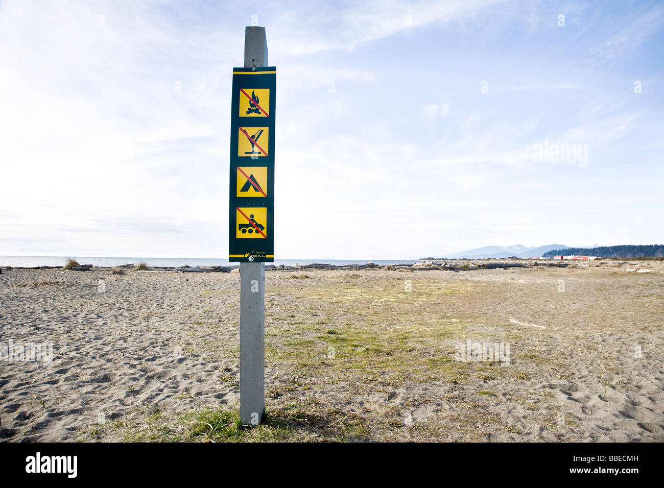 Signage at Iona Beach, Richmond, British Columbia, Canada Stock Photo ...