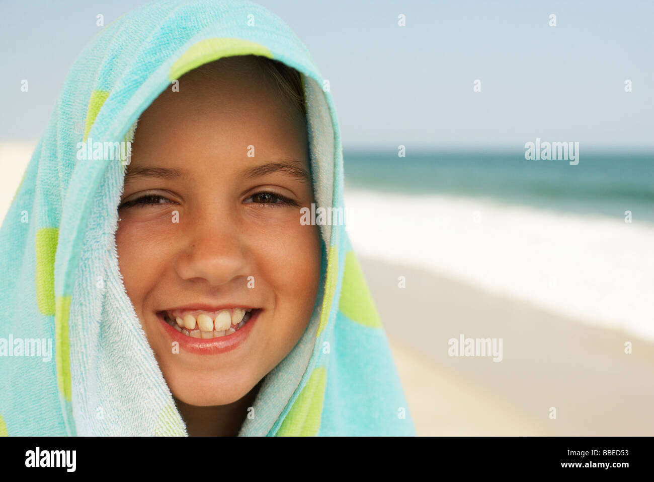 Girl on Beach Stock Photo - Alamy