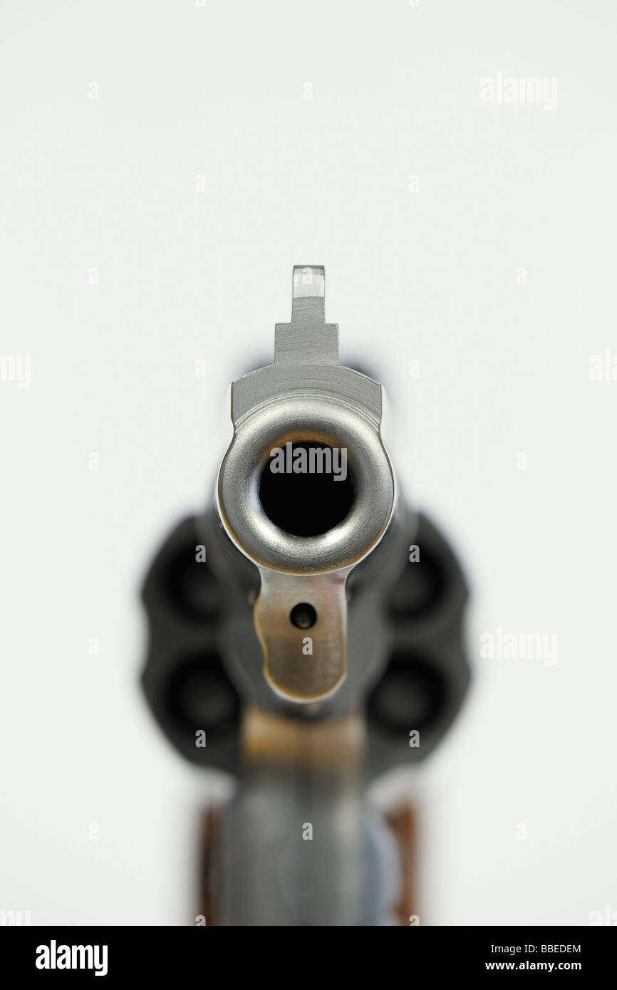 Close-up of Gun Barrel of Smith and Wesson Revolver Stock Photo - Alamy
