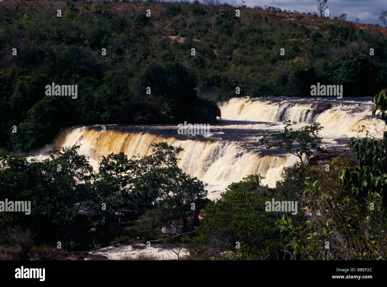 GUYANA South America Oronduik Falls Steps and terraces of waterfall on ...