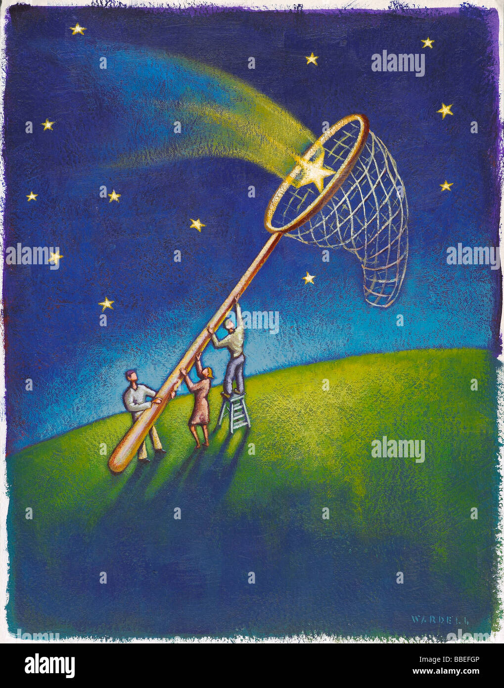 Woman night sky stars shooting hi-res stock photography and images - Alamy