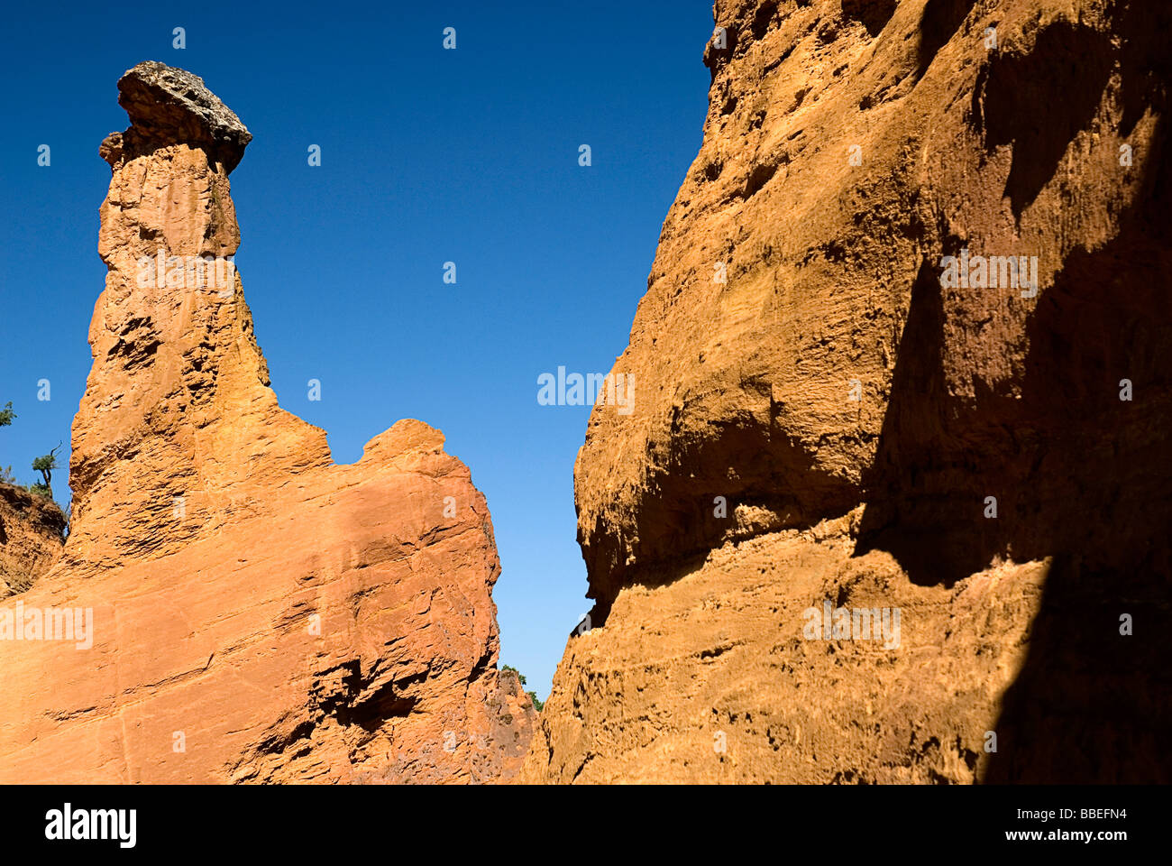 Cheminee de fee or fairy chimney on the ochre trail hi-res stock ...