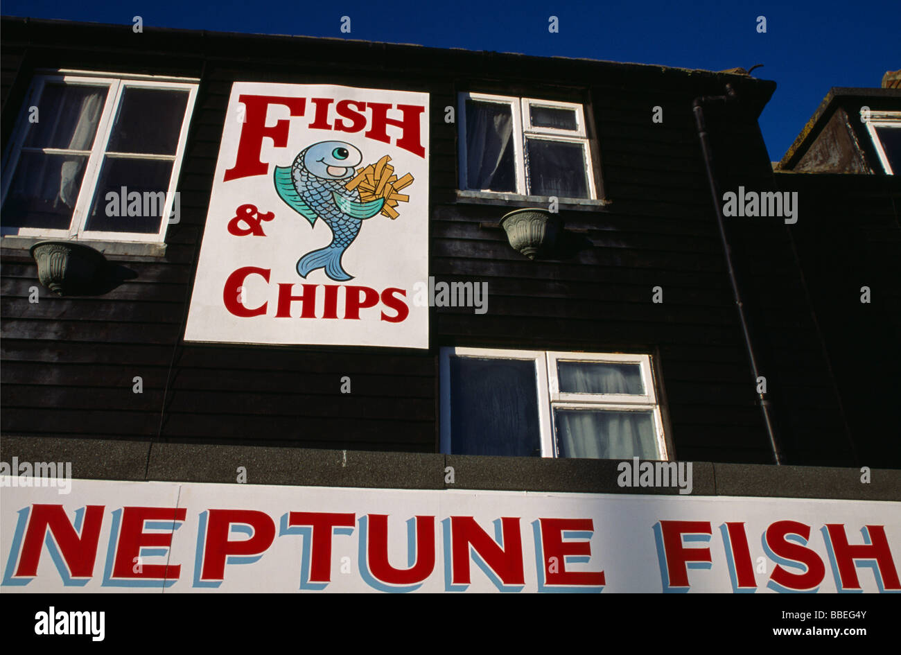 ENGLAND East Sussex Hastings Neptune Fish and Chip Shop Take Away Stock ...
