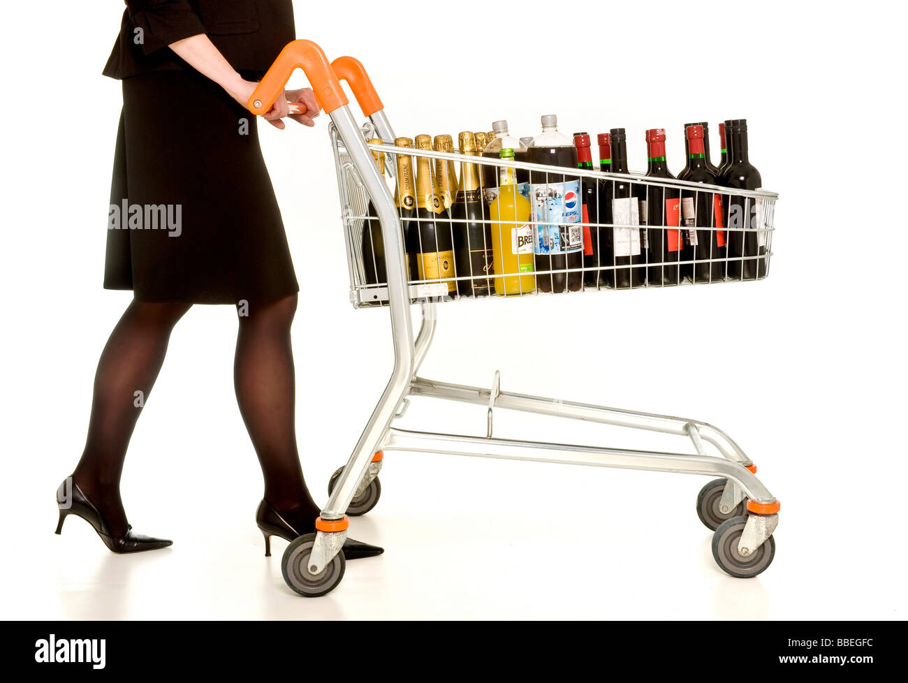 Supermarket Alcohol Trolley High Resolution Stock Photography and ...
