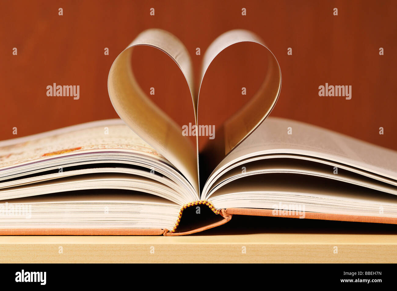 Book With Pages Shaped Like Heart Stock Photo - Alamy
