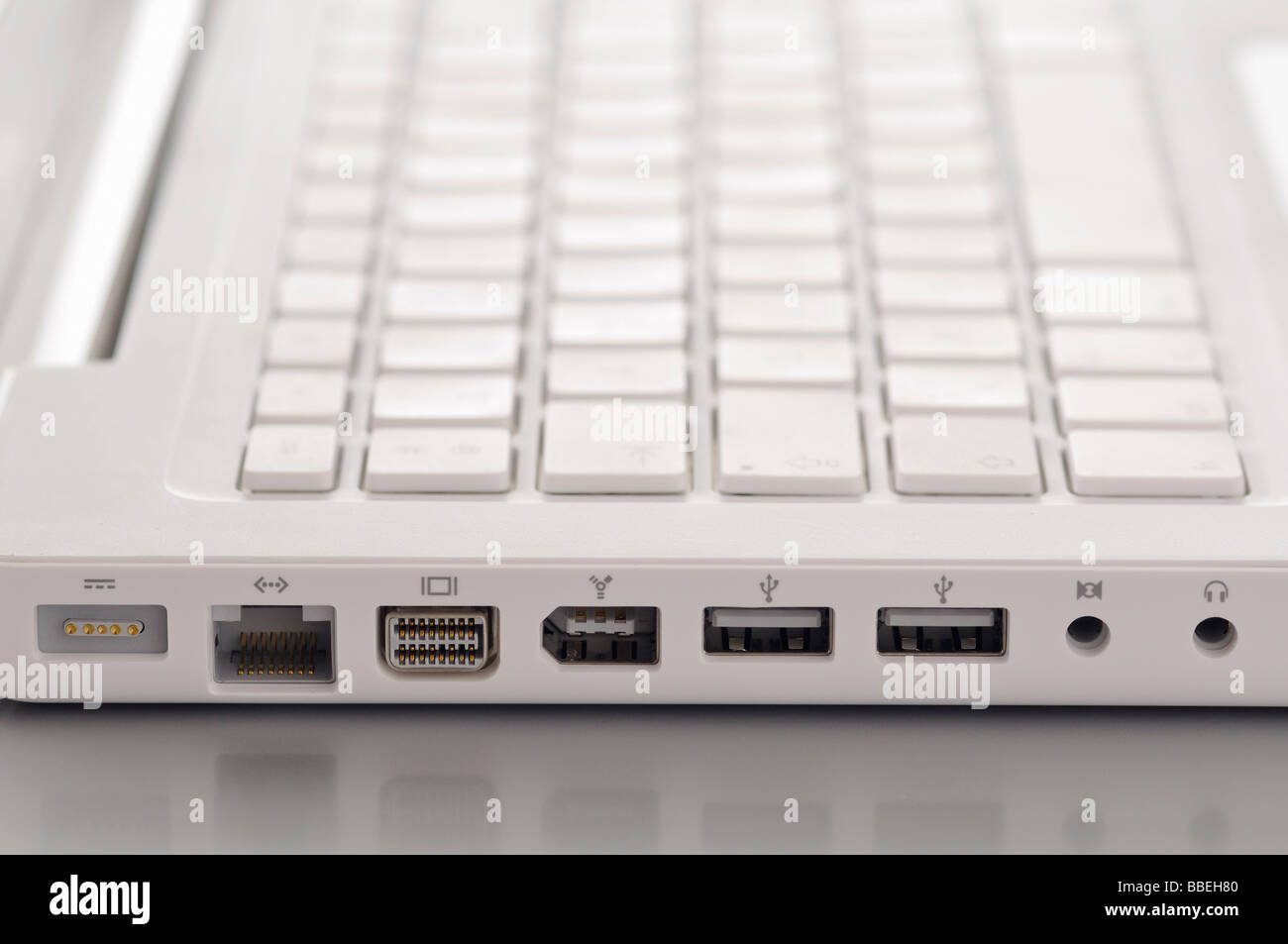 Computer Keyboard Showing Cable Ports Stock Photo - Alamy