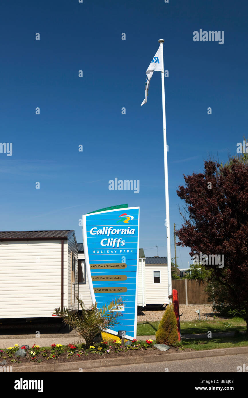 UK England Norfolk California Cliffs Caravan Park sign Stock Photo - Alamy