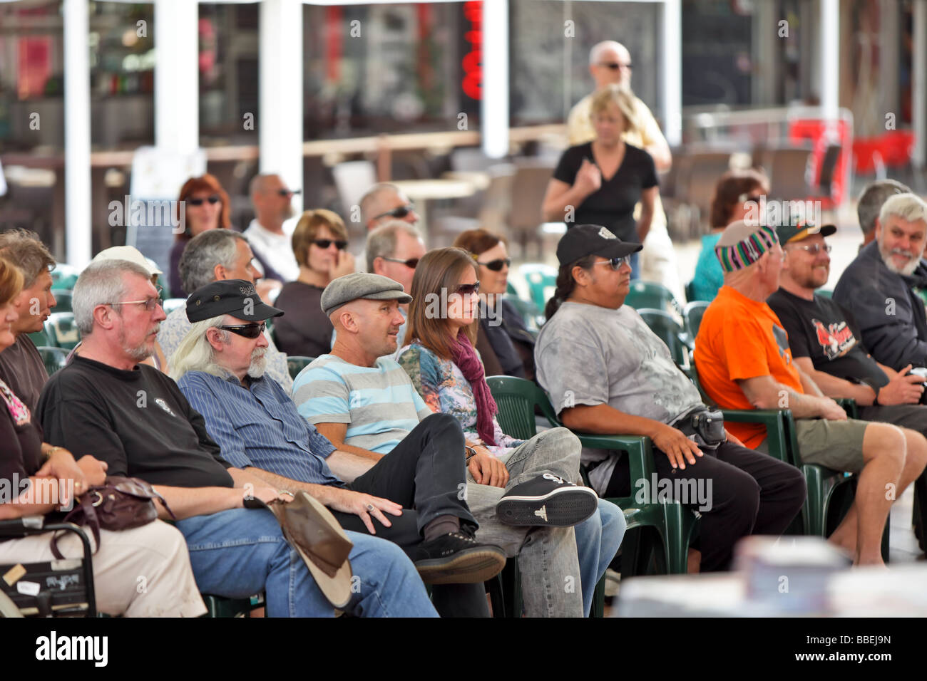 Crowd audience watching a blues band playing Stock Photo - Alamy