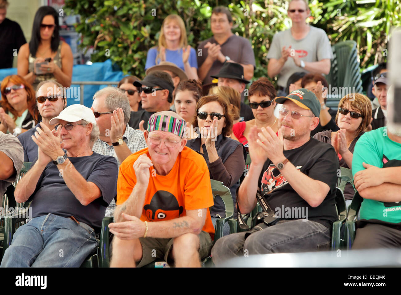Crowd audience watching a blues band playing Stock Photo - Alamy