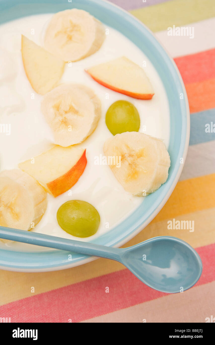 Bowl of Fruit and Yogurt Stock Photo - Alamy