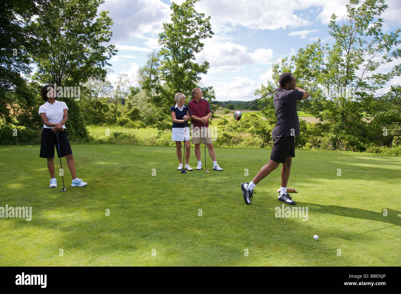 Group of People Golfing Stock Photo - Alamy