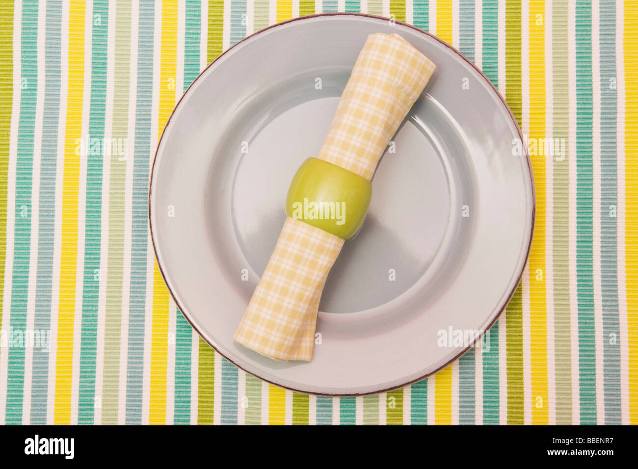 Still Life of Plate and Napkin Stock Photo - Alamy