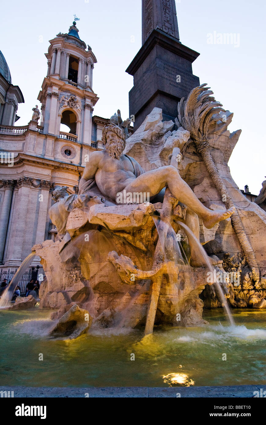 Fountain of the Rivers in Piazza Navona in Rome - Italy Stock Photo - Alamy