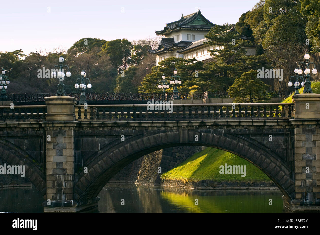 Nijubashi Bridge, entrance to Imperial Palace, Tokyo, Japan Stock Photo ...