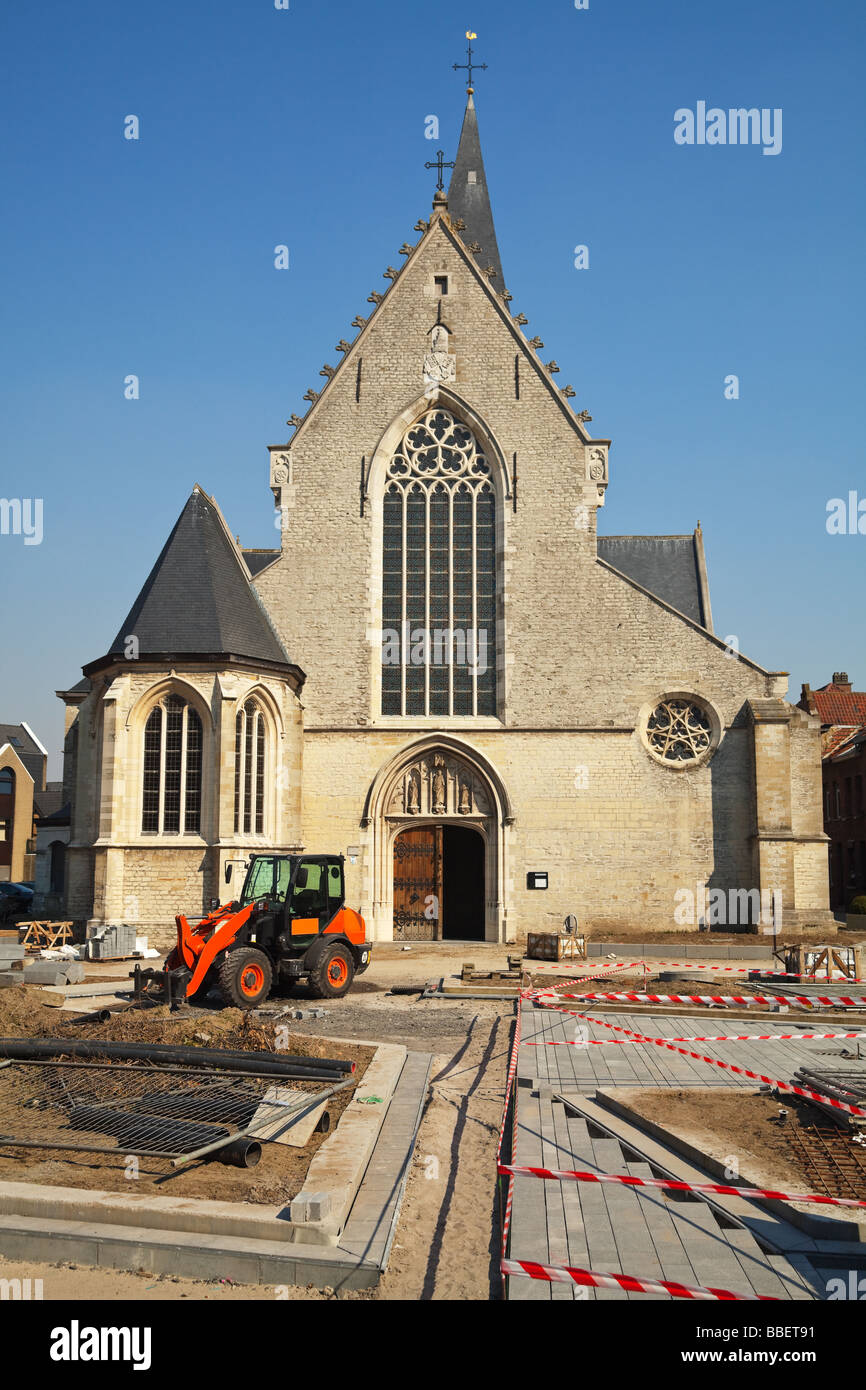 construction works on the square in front of catholic church Stock ...