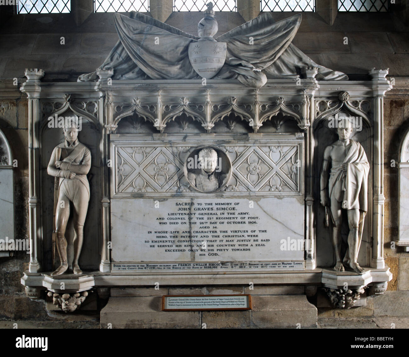Exeter Cathedral Simcoe Memorial Stock Photo - Alamy