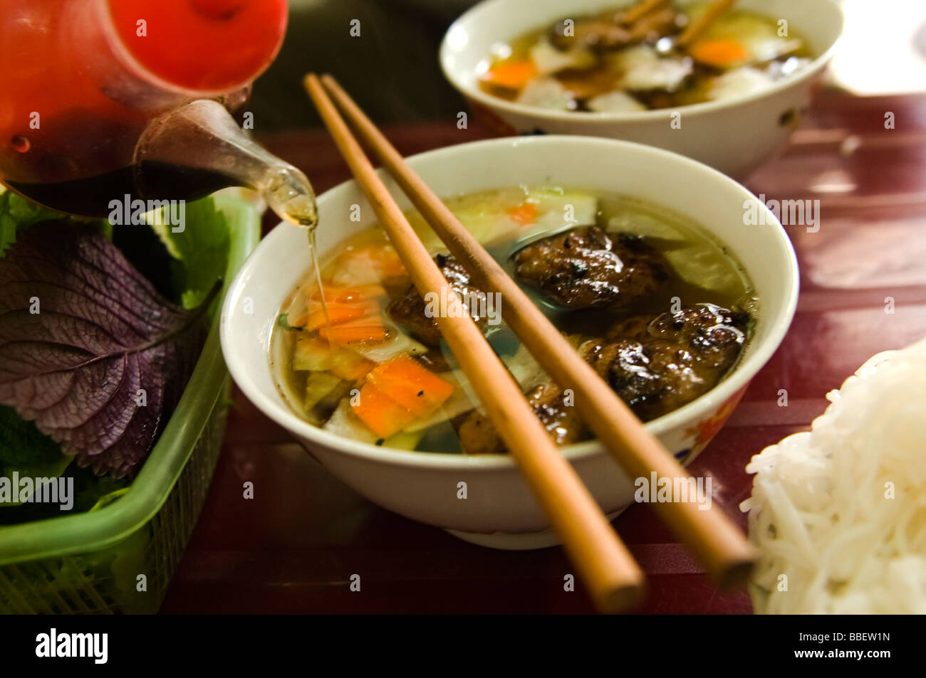 Bun Cha food in Hanoi, Vietnam Stock Photo - Alamy