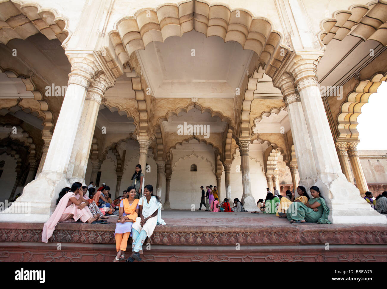 Indian Women relaxing within The Agra Fort Agra Uttar Pradesh India ...