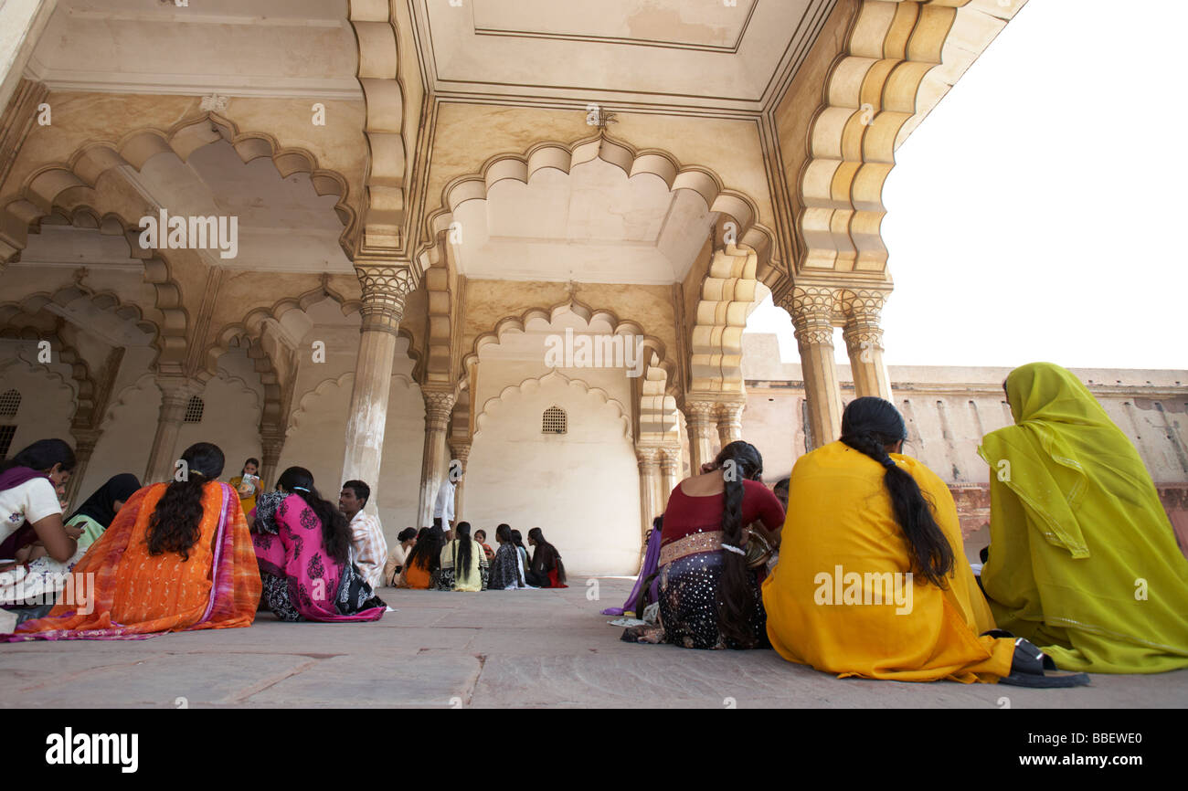 Indian Women relaxing within The Agra Fort Agra Uttar Pradesh India ...