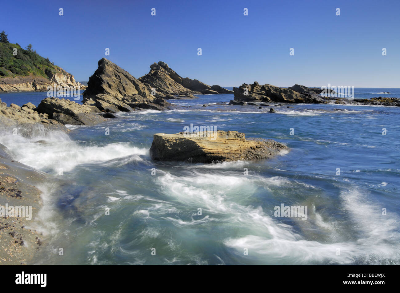 Swirling current along the Oregon coast Stock Photo - Alamy