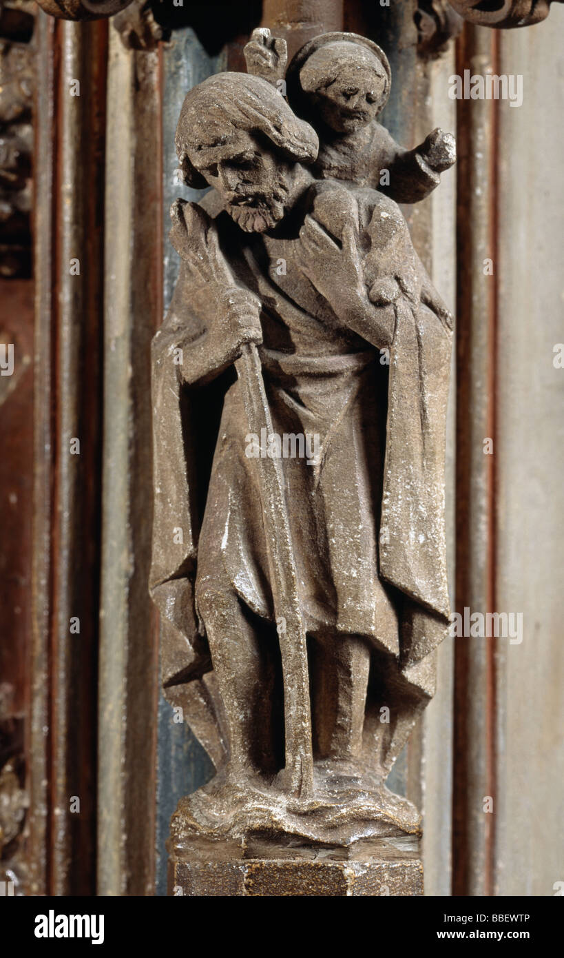 Exeter Cathedral, Saint Christopher Stock Photo - Alamy