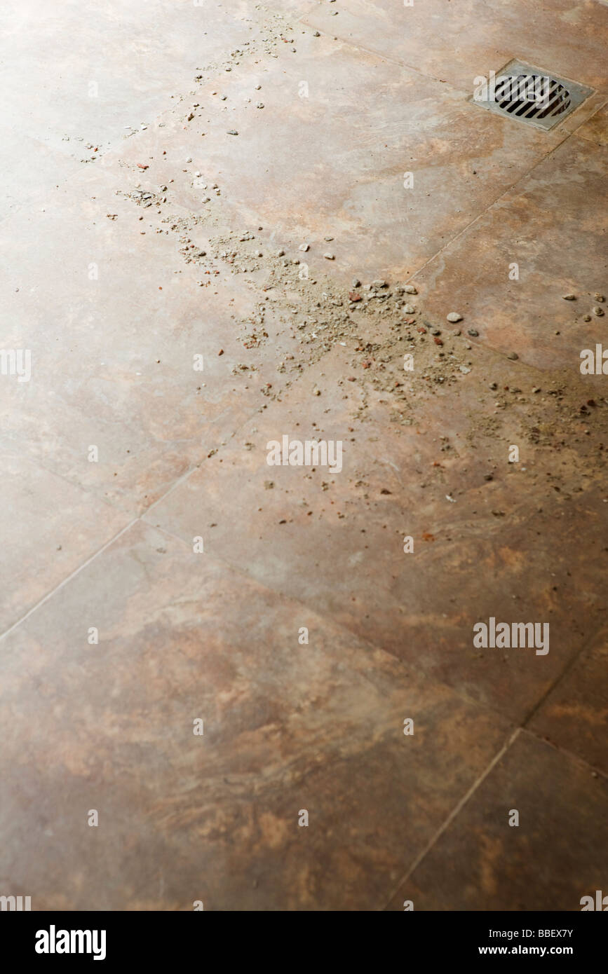 Tiled floor, drain Stock Photo - Alamy
