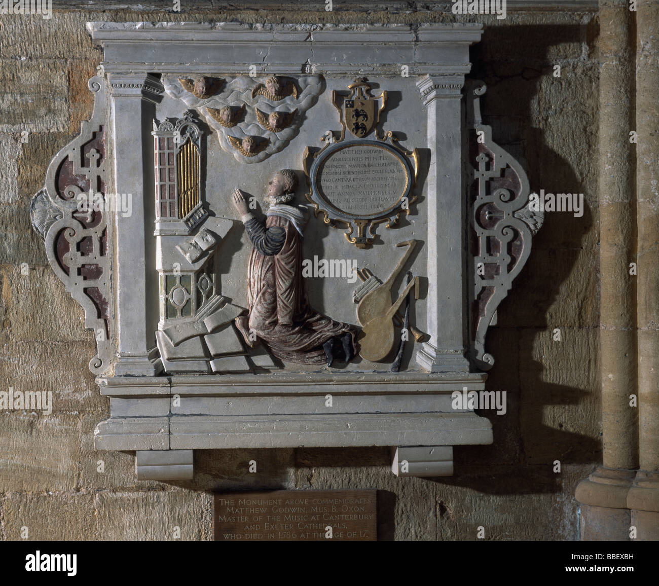 Exeter Cathedral Godwin Monument Stock Photo - Alamy