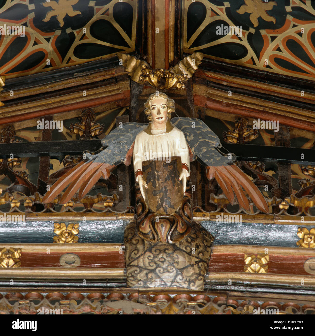 Exeter Cathedral Angel In Chapter House Stock Photo - Alamy