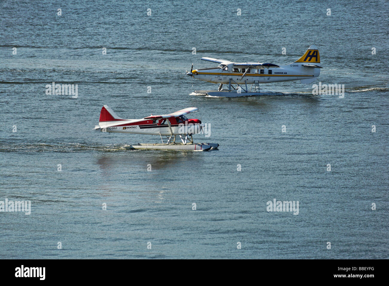 Float planes are common on Burrard Inlet in Vancouver British Columbia ...