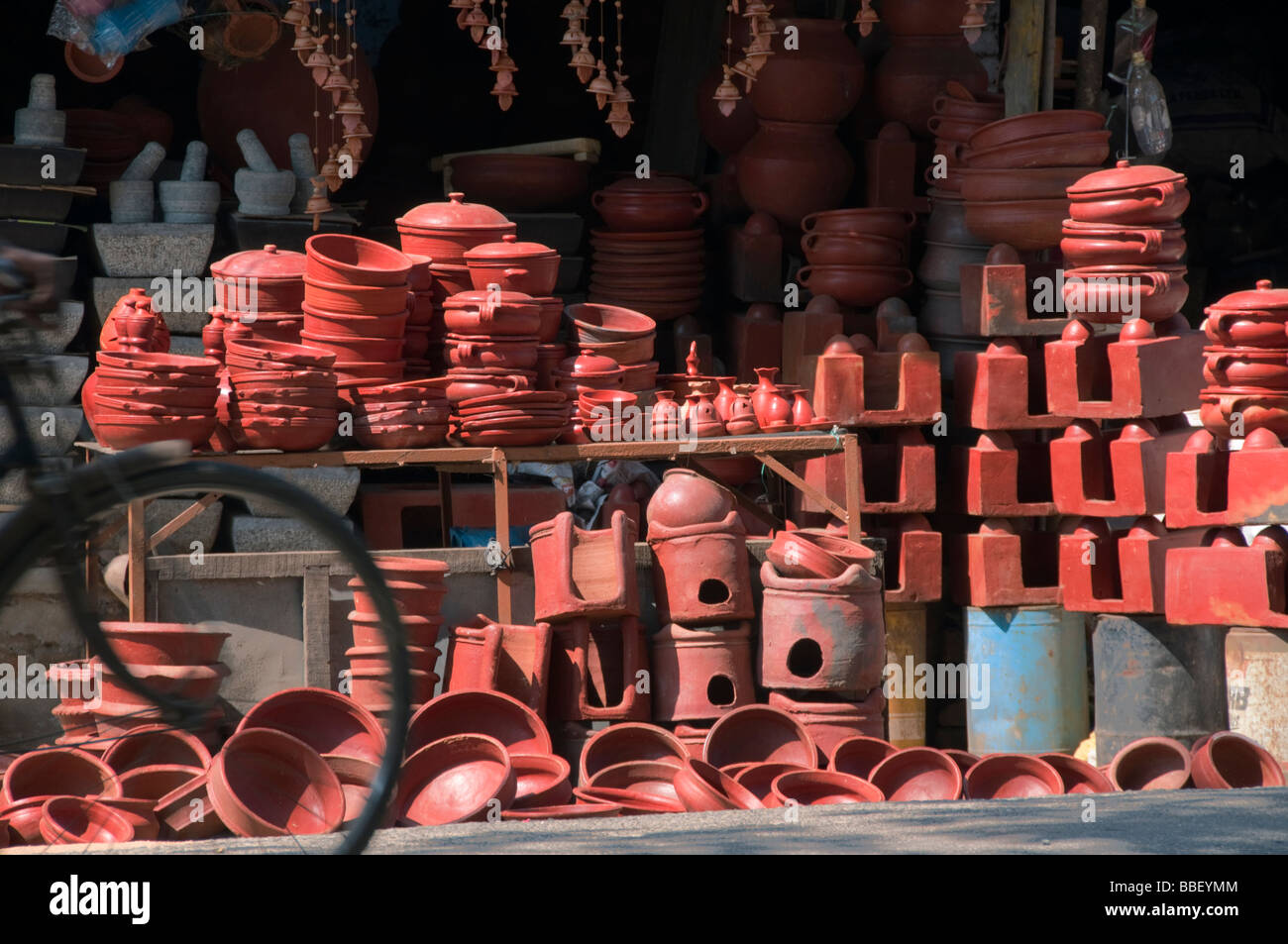 Terracotta pottery for sale at exhibition of Indian handicrafts in ...