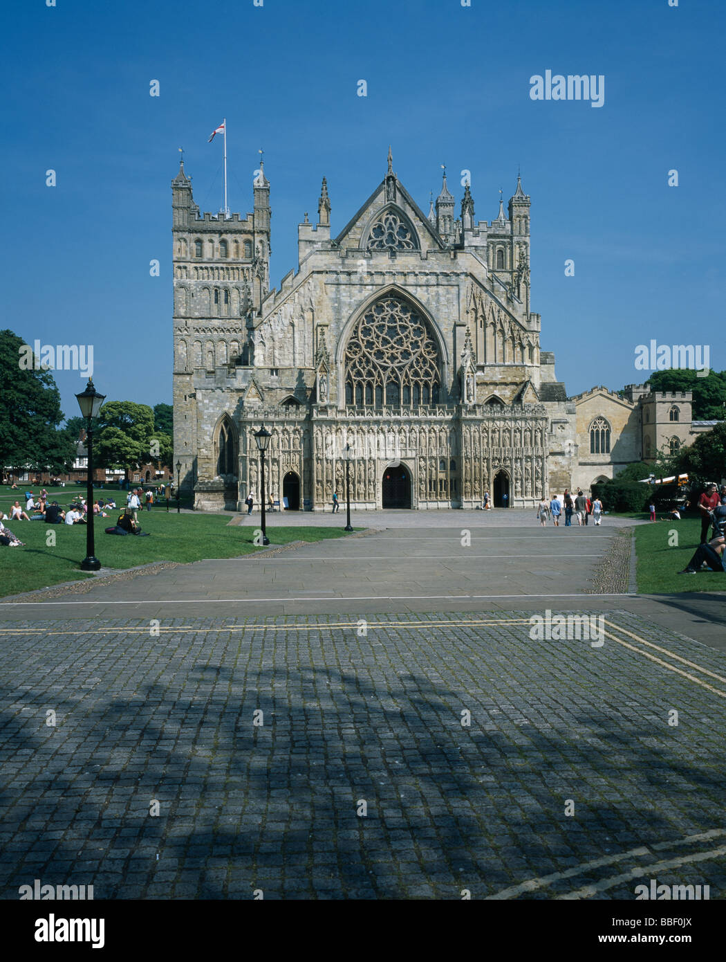 Exeter cathedral west front hi-res stock photography and images - Alamy