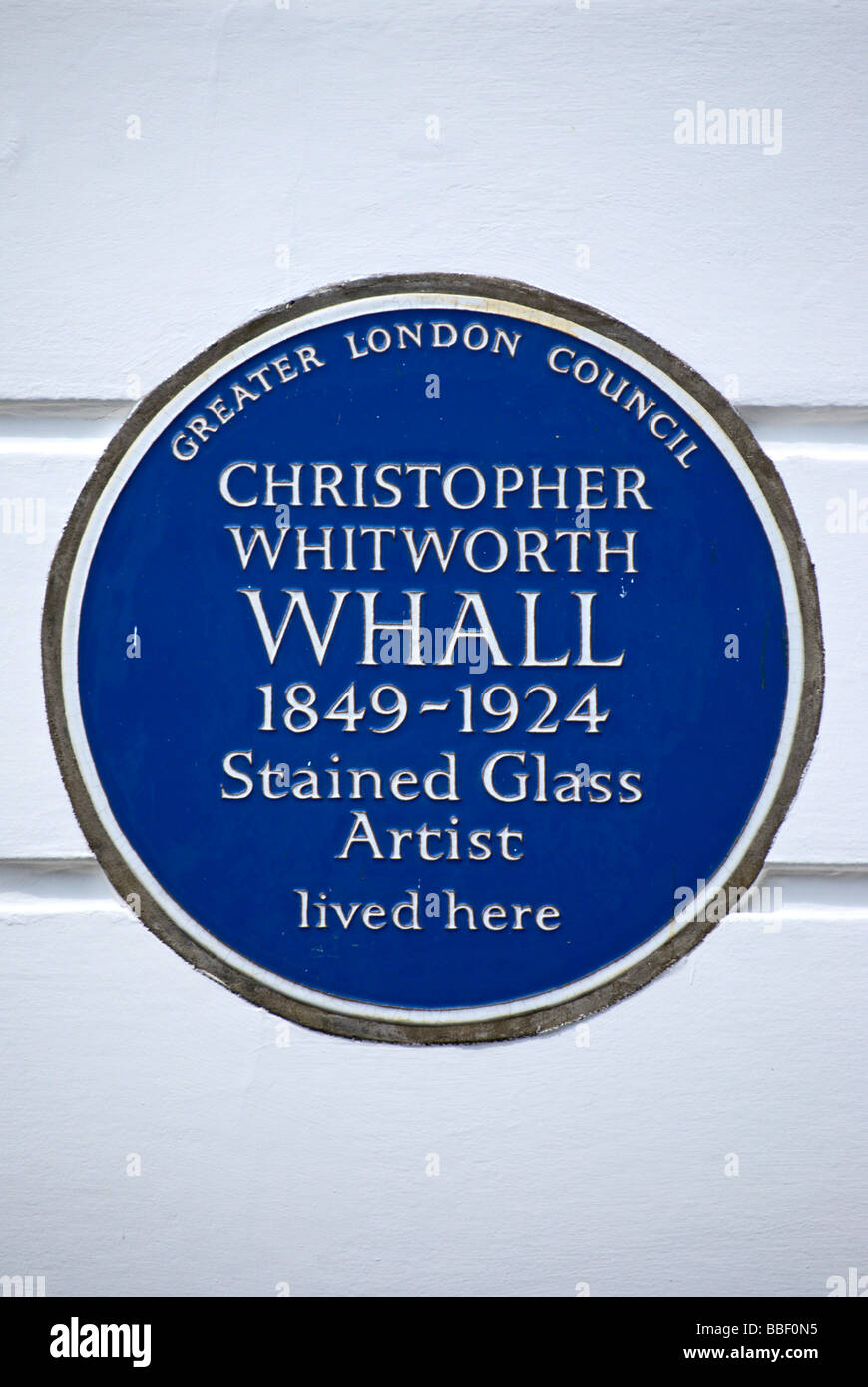 blue plaque marking a former home of stained glass artist christopher ...