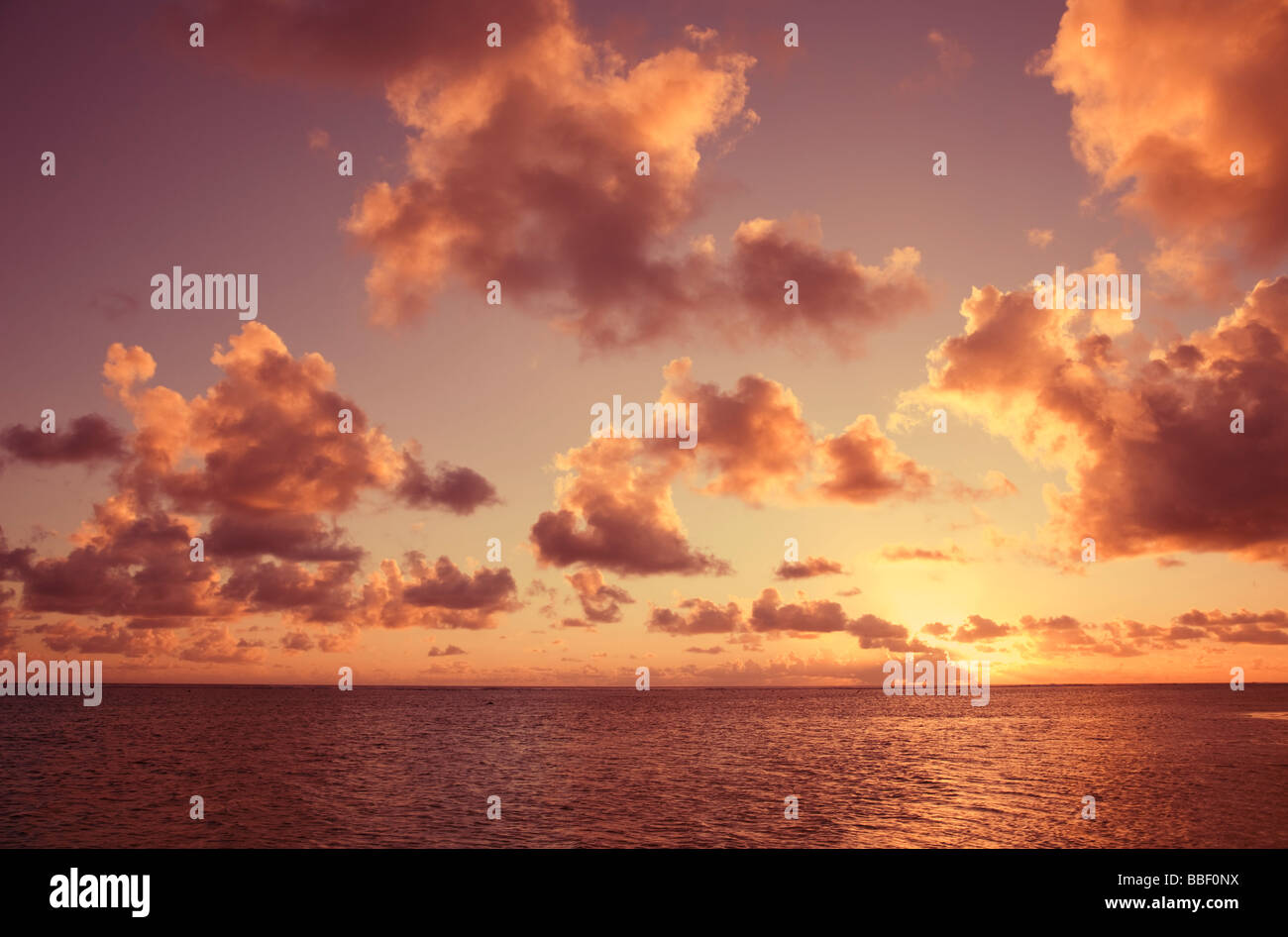 Tropical Sky with Cloudscape and Sun Rarotonga Cook Islands Polynesia ...
