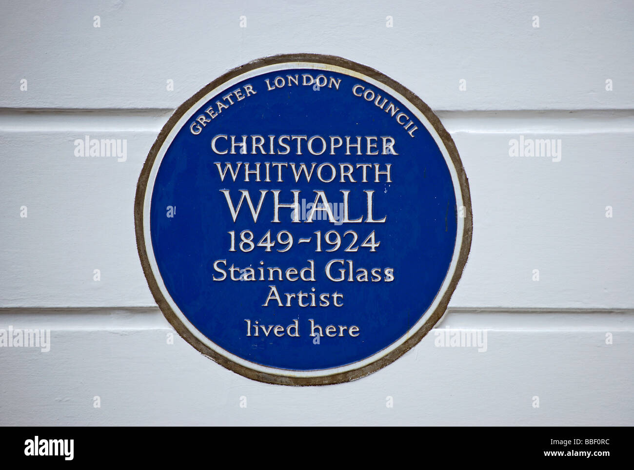 blue plaque marking a former home of stained glass artist christopher ...