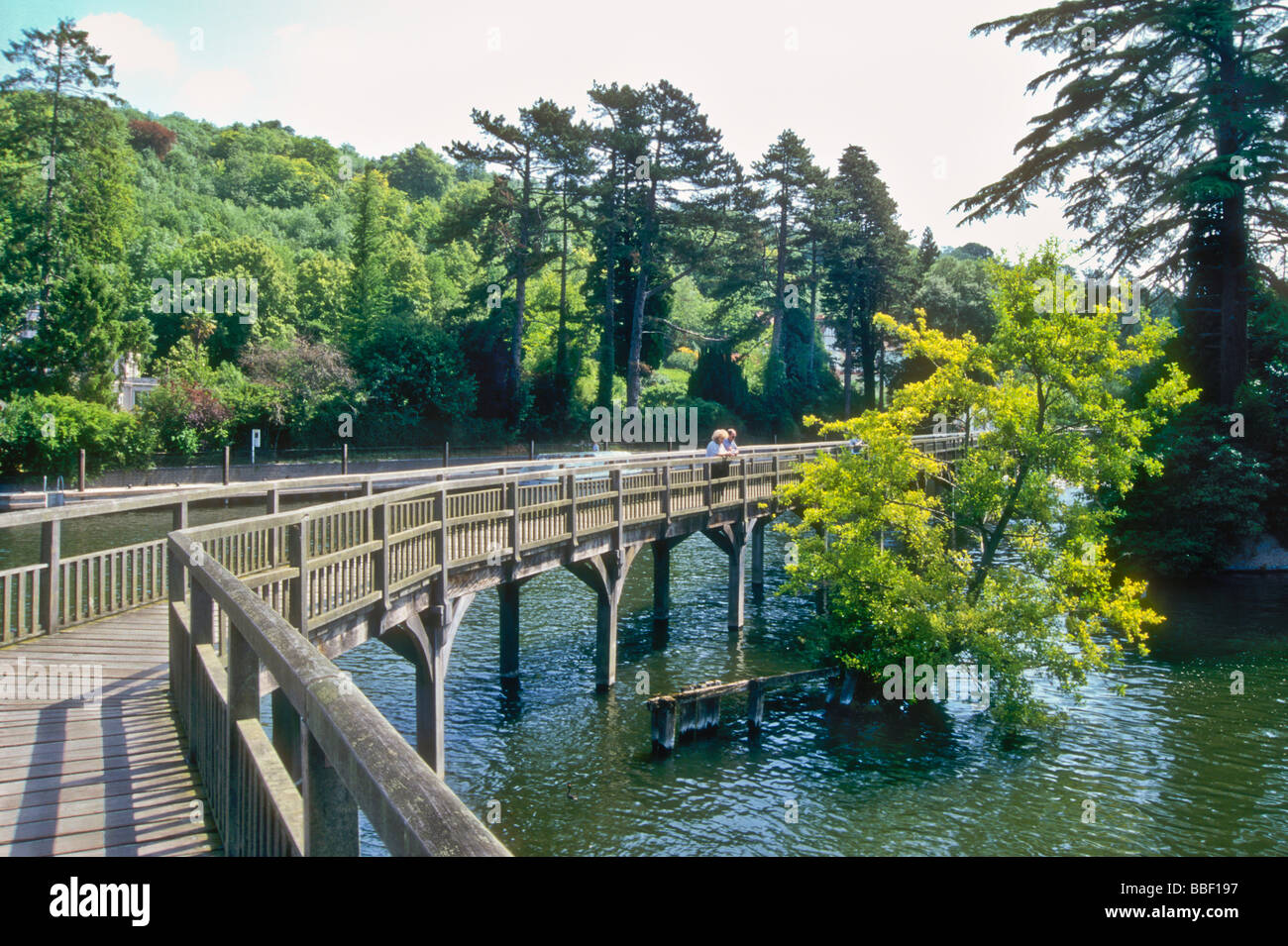 The footbridge over the River Thames by Marsh Lock Henley in ...