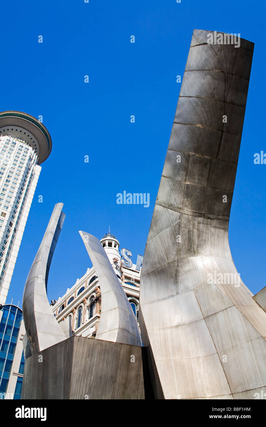 Sculpture in Renmin Square by Nanjing Road; Shanghai, China Stock Photo ...