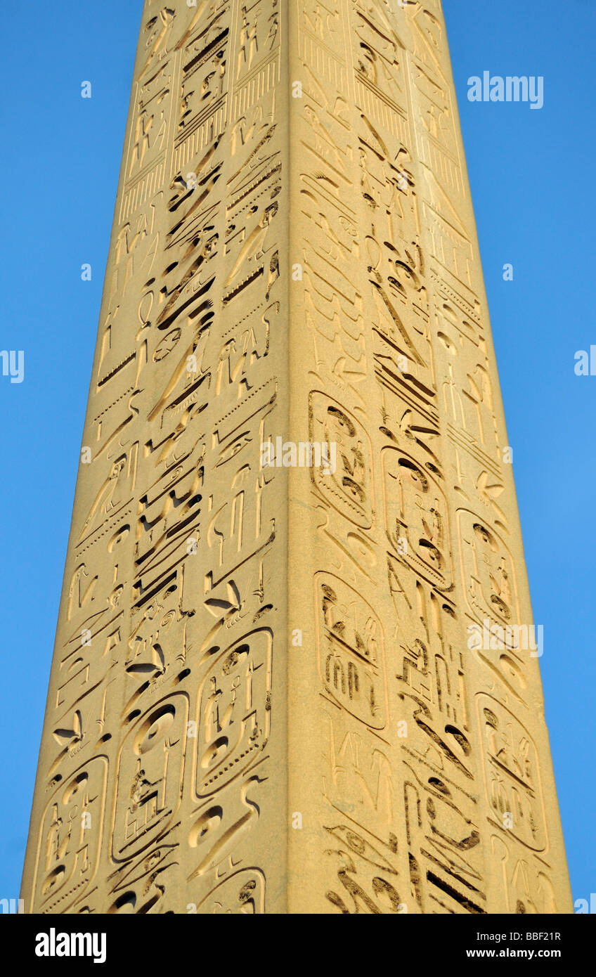 Red Granite Obelisk at Luxor Temple of Thebes Egypt Stock Photo - Alamy
