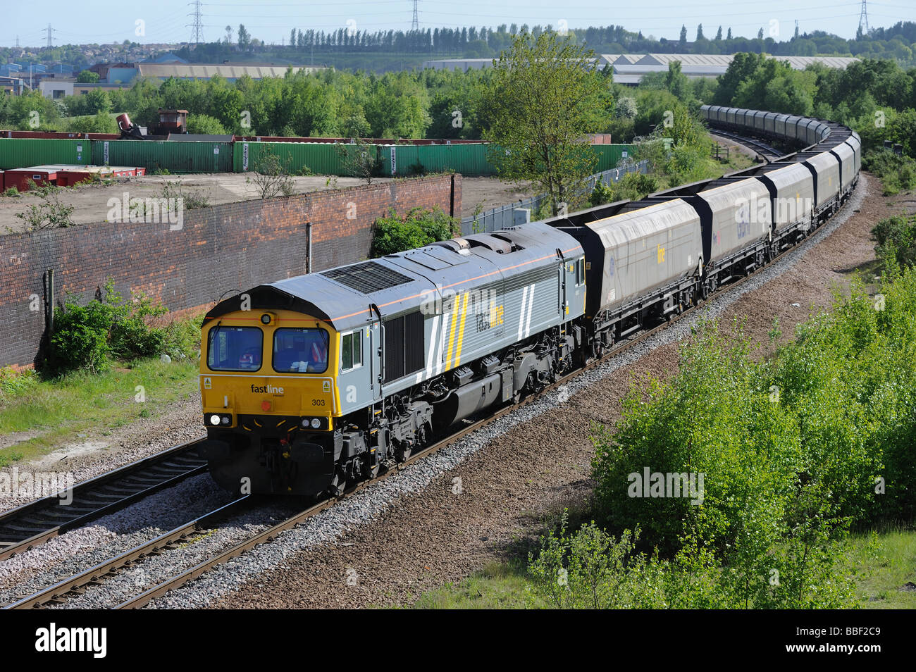 An empty coal train returning to one of a handful of Yorkshire coal ...